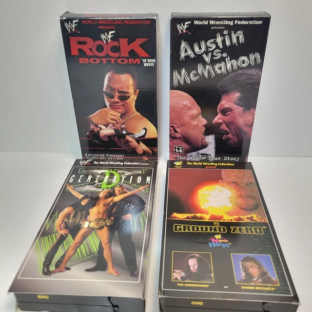 WWF VHS TAPES Rock Bottom, Ground Zero & More Lot Of 4 Vintage ...