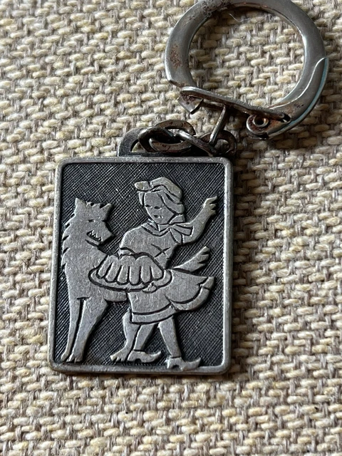 VINTAGE KEYCHAIN RARE Little Red Riding Hood With Wolf Fairy Tale $138. ...