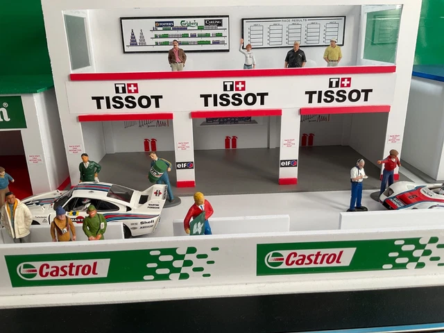 1:32 SCALE TISSOT ELF 3x Car Pit Garage Slotcar Building Scalextric ...