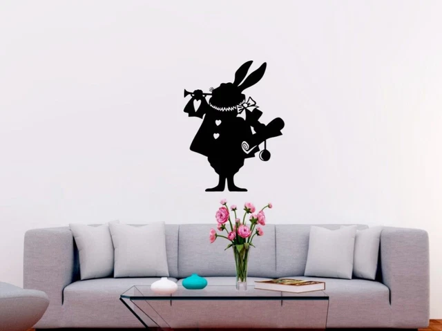 WHITE RABBIT - Sticker Vinyl Decal Design Alice In Wonderland Home Wall ...