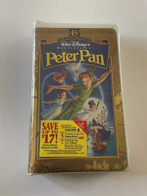 PETER PAN NEW sealed (VHS, 1998, 45th Anniversary Limited Edition) £4. ...