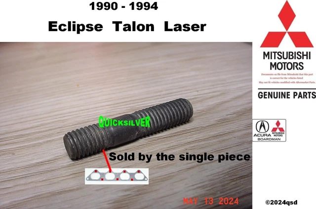1990 94 ECLIPSE Talon Laser 4G63 Turbo Exhaust Manifold Stud OEM b4c1 ...