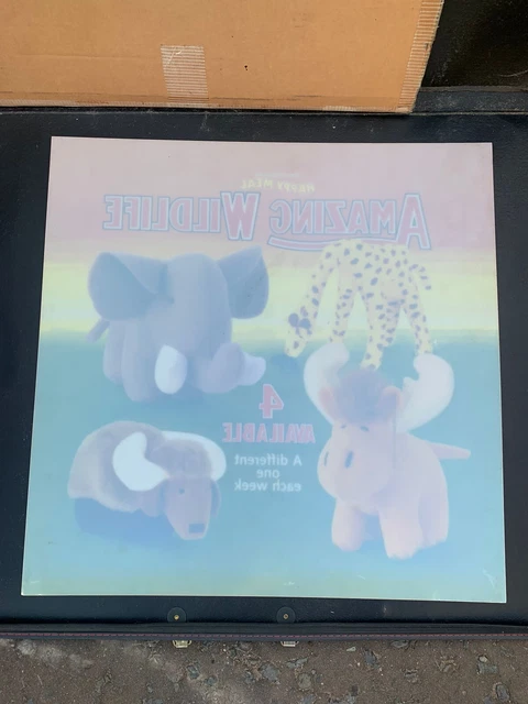 MCDONALDS DISPLAY MENU Sign Vintage AMAZING WILDLIFE Happy Meal Sign ...