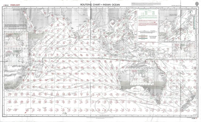 ADMIRALTY 5126(2) ROUTEING Chart Indian Ocean February Chart Map ...