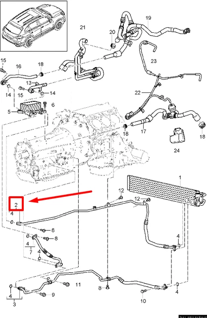 PORSCHE CAYENNE 92A Transmission Oil Cooler Inlet Pipe 95830718110 NEW ...