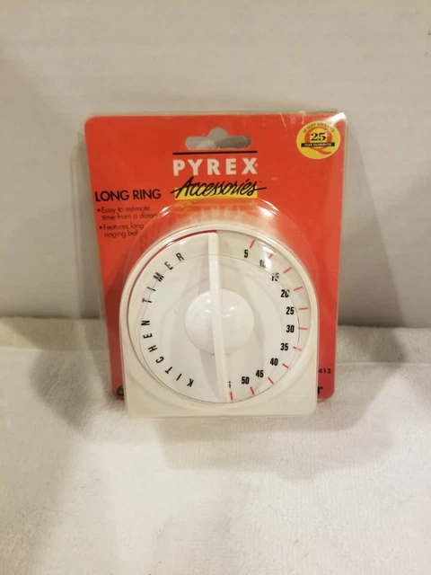 PYREX KITCHEN TIMER Vintage Long Ring 60 Minute Show N' Tell NEW NOS ...