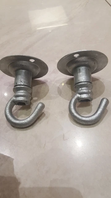 2X INDUSTRIAL CEILING Hook Light Hook Galvanised Conduit retro Lamp ...