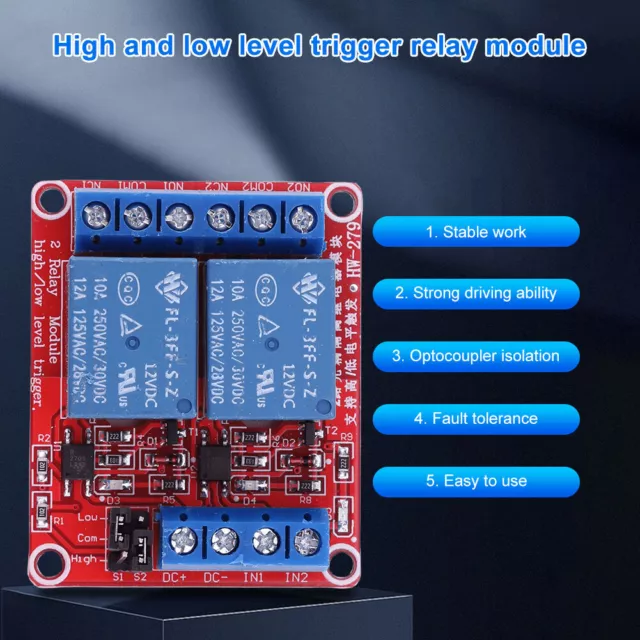 2 CHANNEL HIGH Low Level Trigger Relay 12V with Optocoupler Isolation ... 2 CHANNEL HIGH Low Level Trigger Relay 12V with Optocoupler Isolation ...
