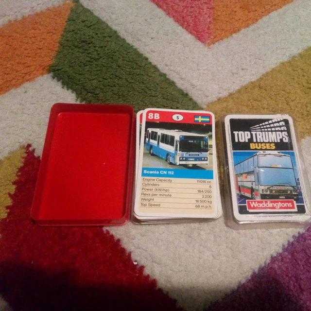 VERY RARE VINTAGE BUSES TOP TRUMPS WADDINGTONS West Germany vintage £49 ...