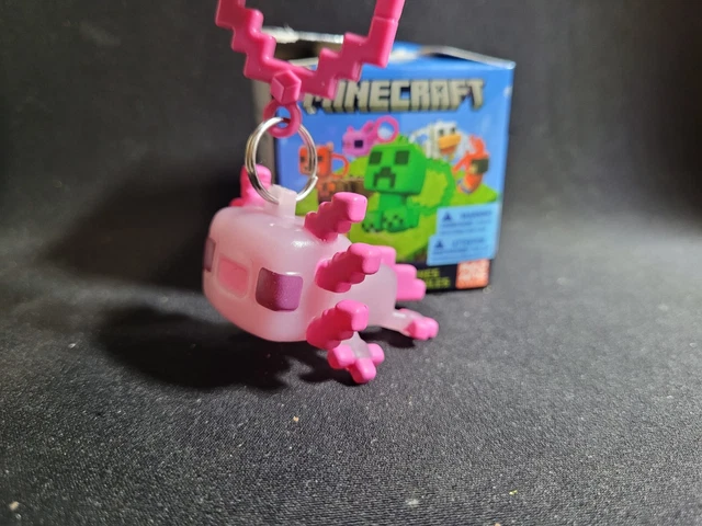 MINECRAFT BACKPACK HANGERS Blind Bag Axolotl Rare Glow In The Dark £47. ...