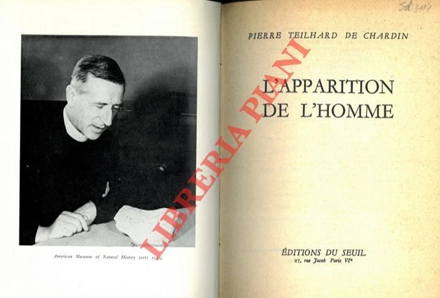 TEILHARD DE CHARDIN Pierre - L'apparition de l'homme. EUR 20,00 ...