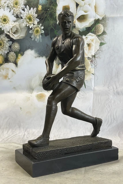 LARGE MUSCULAR RUGBY Player By Milo Sculpture Statue Bronze Figurine £ ...