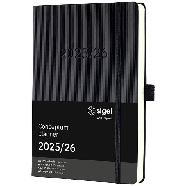 SIGEL BUCHKALENDER CONCEPTUM Juli 2025 - Dezember 2026 schwarz, 1 St ...