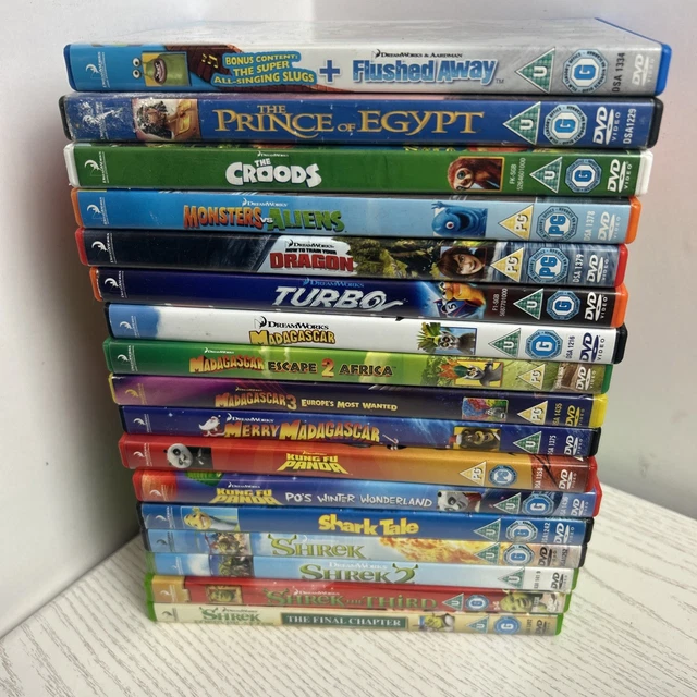 DREAMWORKS DVD BUNDLE Films Job Lot, 17 Unique Movies, Shrek, Madagascar Etc £14.99 - PicClick UK
