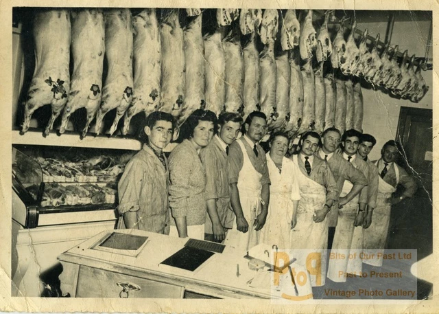 FRANCE LE CROISIC butcher shop interior Workers Old Photo Guillard 1950 ...