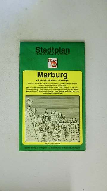 100958 STADTPLAN, PLAN DE VILLE, TOWN MAP MARBURG mit allen Stadtteilen ; EUR 10,61 - PicClick FR