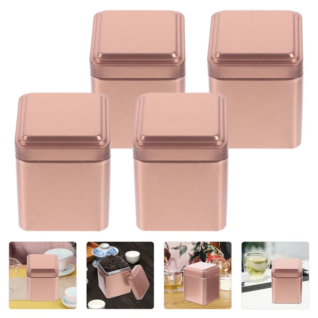 4 PCS DECKEL Tee Teedose Aus Weißblech Metallbehälter EUR 18,64 ...
