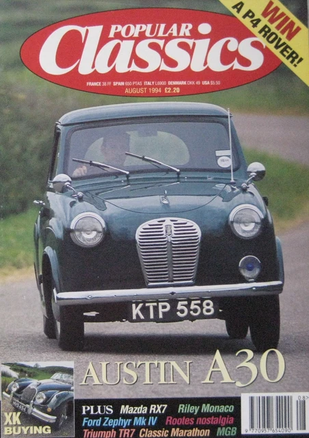 POPULAR CLASSICS AUGUST 1994 featuring MGB, Triumph TR7, Austin, Mazda ...