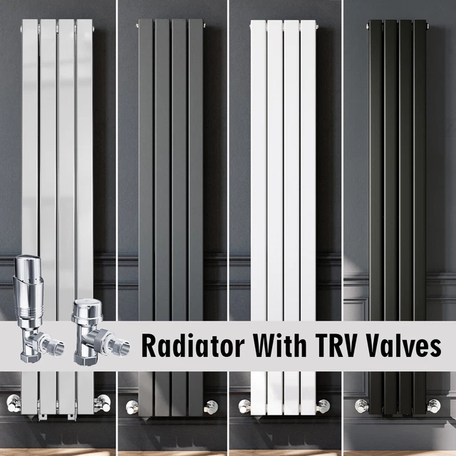 VERTICAL RADIATOR DOUBLE Single Flat Panel Central Heating Tall Upright ...