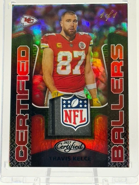 2023 PANINI CERTIFIED Travis Kelce Certified ballers Black Mirror 1/1 ...