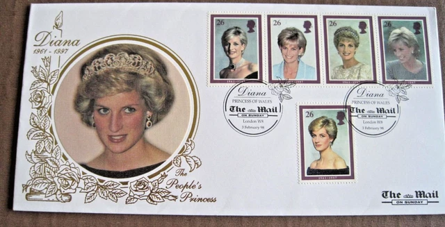 GB 1998 DIANA, princess of Wales 'silk' FDC..pm..The Mail, London ...(6 ...