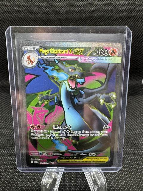 POKEMON TCG MEGA Charizard X ex 109/094 Me02: Phantasmal Flames Holo £ ...