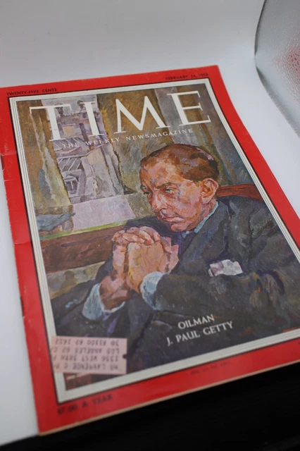 VINTAGE 1958 *TIME* Magazine, Oilman J.Paul Getty February 24, 1958 £23 ...