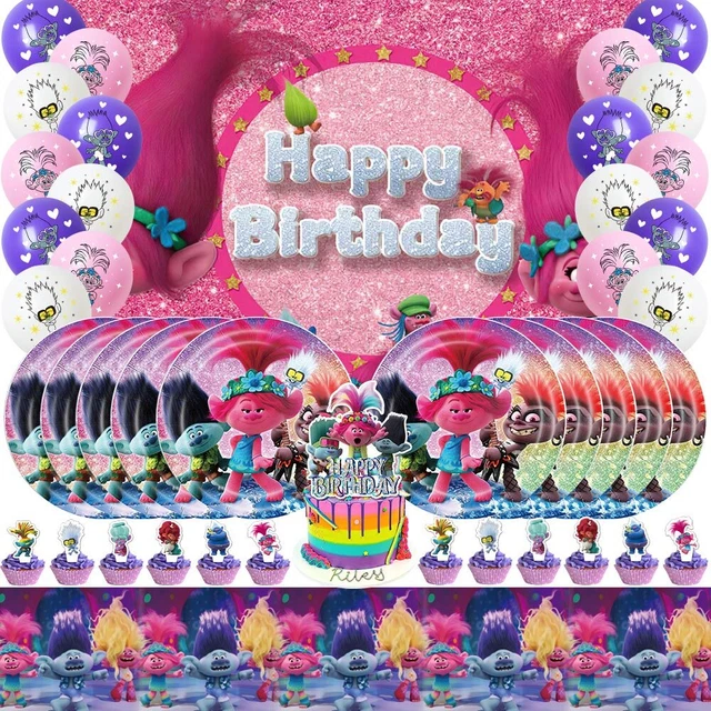 TROLLS POPPY BIRTHDAY Party Supplies Plates Balloons Cake Toppers ...