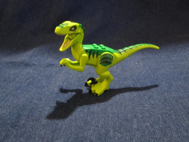 LEGO JURASSIC WORLD Jr Dinosaur Raptor Velociraptor Green Back ...