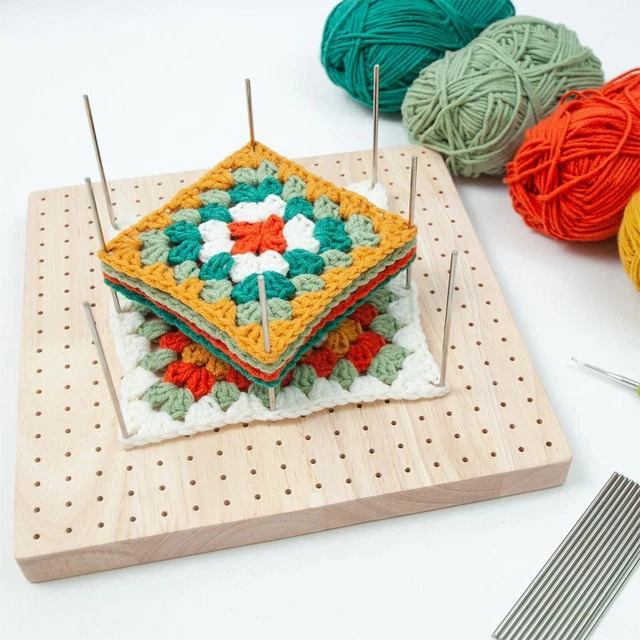 WOODEN BLOCKING BOARD Granny Square Crochet Board Crafting with 324 ...