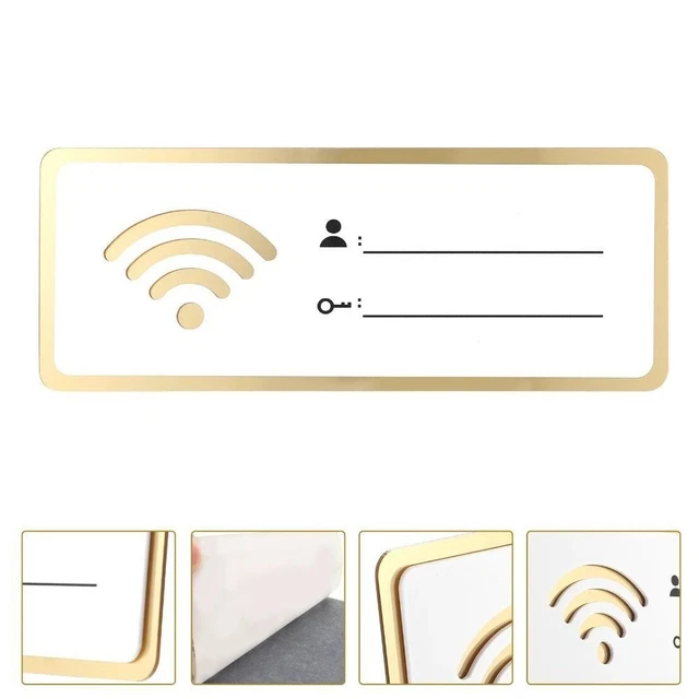 REWRITABLE WIFI PASSWORD Board Acrylic WIFI Signage WIFI Signs Plaques ...