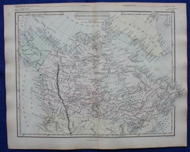 BRITISH NORTH AMERICA, CANADA, RUSSIA, original antique atlas map ...