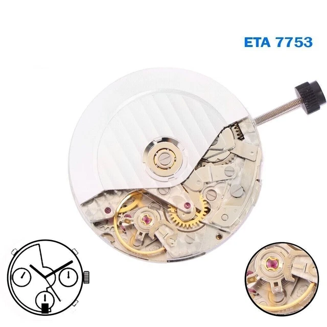 MOUVEMENT ETA VALJOUX 7753 Automatique 27 Bijoux Chronographe Hamilton ...