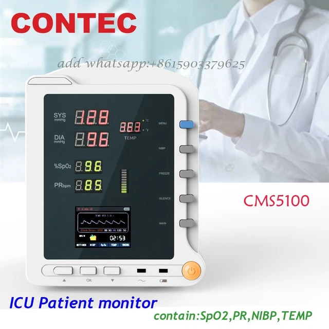 CONTEC PORTABLE PATIENT Monitor Vital Signs ICU CCU NIBP+SPO2+Pulse ...