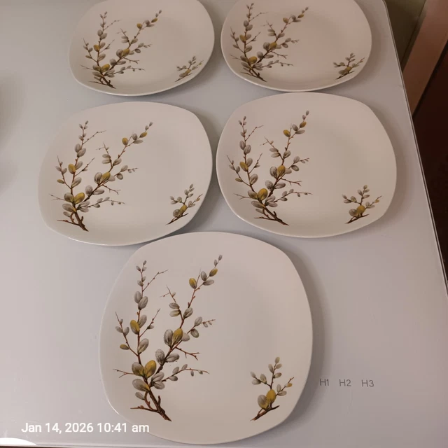 5 X MIDWINTER Stylecraft 19.5cm/7.5" Sandwich Plate Spring Willow ...