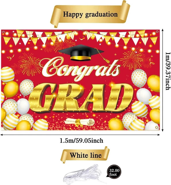 NEW CONGRATULATIONS GRADUATION Banner Class of Backdrop 2023 Grad Decor ...