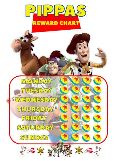 PERSONALISED DISNEY PIXAR Toy Story Reward Chart Poster and Sticker ...