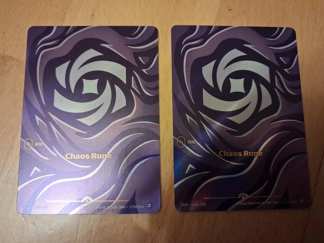 2 X RIFTBOUND Origins Chaos Rune 166b/298 Alternate Art Promo Nexus ...