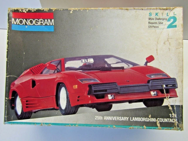 MONOGRAM 1:24 SCALE Lamborghini Countach 25th Anniversary Model Kit ...