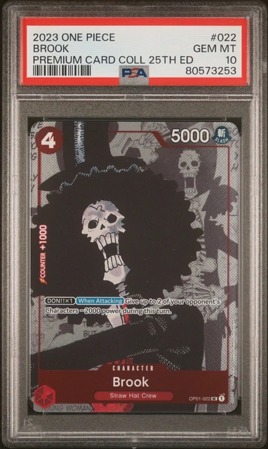 BROOK OP01-022 PSA 10 English Premium Card Collection 25th Anniversary ...