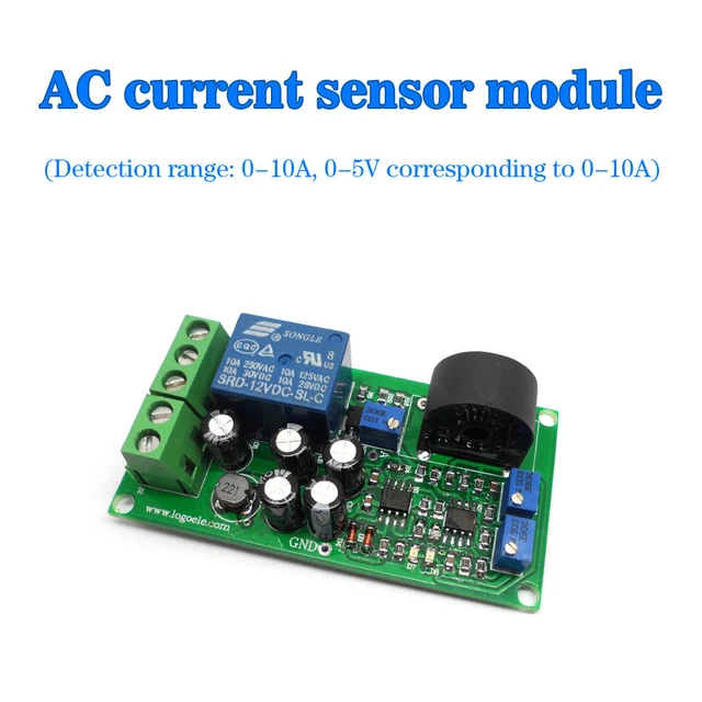 CURRENT DETECTION SENSOR AC 0-10A Full Range Of Linear Adjustable Relay ...