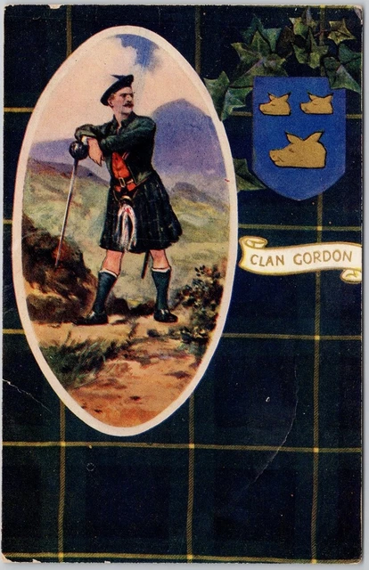 CLAN GORDON SCOTTISH Highlander Printed Lithograph Scotland Postcard ...