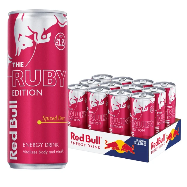 RED BULL ENERGY Drink Spice Pear Ruby Edition 12x250ml PMP £1.55 (12 ...