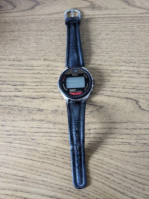 VINTAGE TIMEX MICROSOFT Data Link 150 Digital Watch Men Gray Black ...