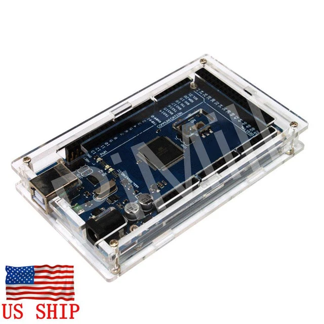 TRANSPARENT ACRYLIC CASE Shell Enclosure Gloss Box For Arduino MEGA ...