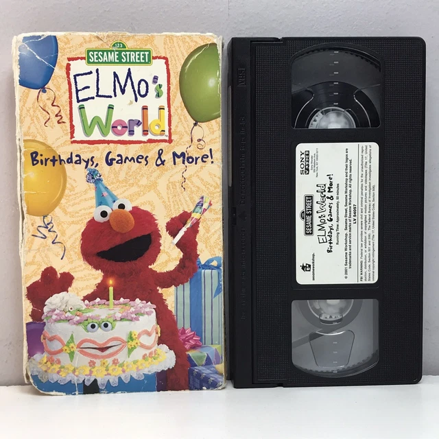 SESAME STREET ELMO'S World Birthdays Games VHS Video Tape BUY 2 GET 1 ...
