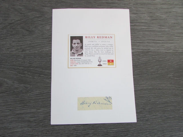 BILL BILLY REDMAN Manchester United Footballer Original Hand Signed ...