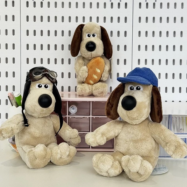 WALLACE AND GROMIT Du Tongue Hat And Motorcycle Hat Puppy Plush Dollfor ...