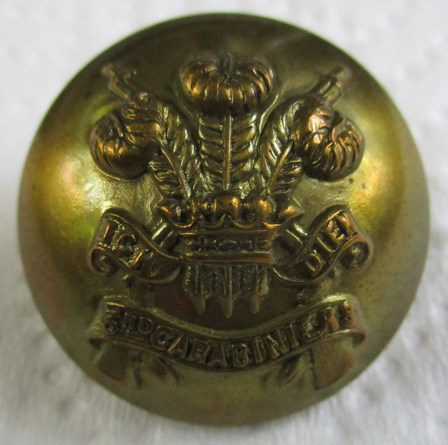 BRITISH ARMY:&3RD CARABINIERS BRASS BUTTON" (Large, 25mm, WW2 Cavalry ...