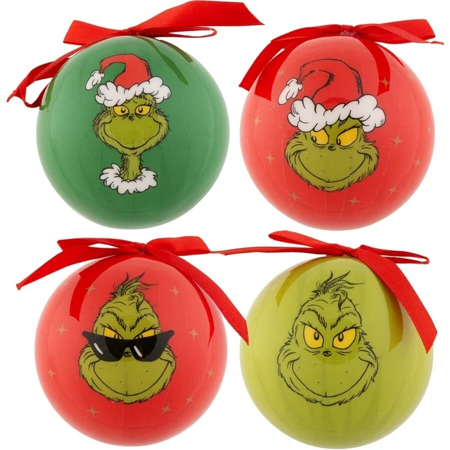 ~ DR. SEUSS ~ The Grinch Baubles Pack of 4 ~ The Grinch Christmas ...